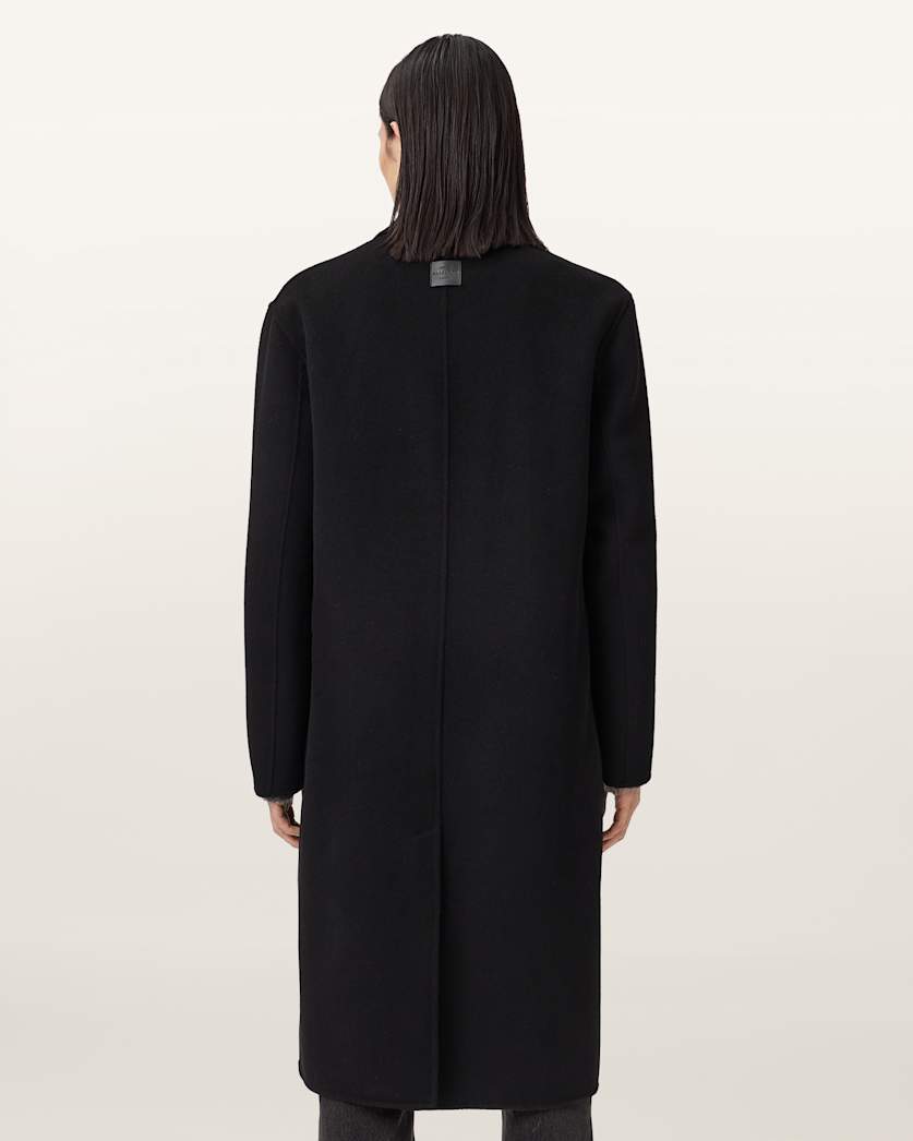 Brax Relaxed Fit Wool Coat Black | ALLSAINTS